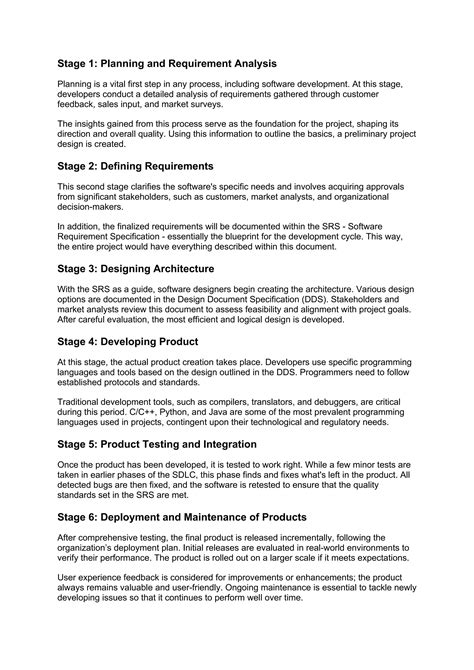 Key Phases Of The Software Development Lifecycle Sdlc Explained Docx