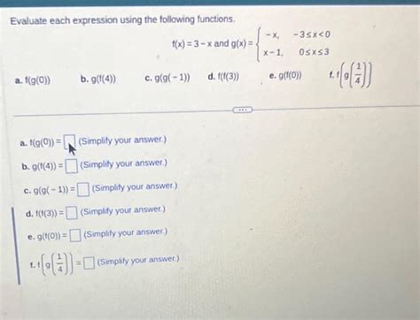 Solved Evaluate Each Expression Using The Following Chegg