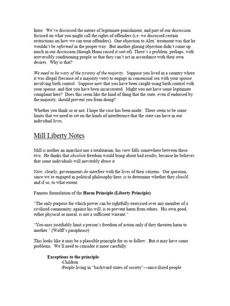 Wolffchap 2 Notes Pdf Utilitarianism Liberty