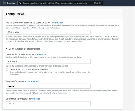 crear base de datos con rds en aws tech riders