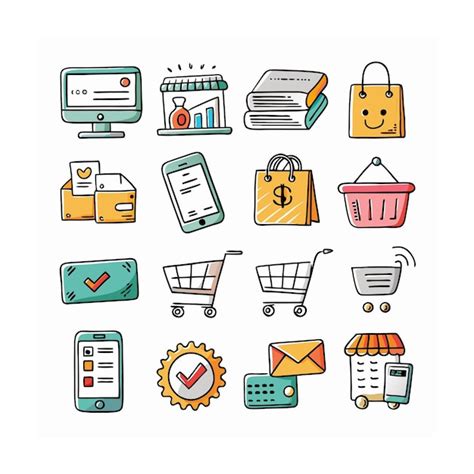 Premium Vector Realistic Shopping And Ecommerce Icons Set