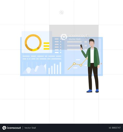 Young Guy Is Presenting Data Analytics Animation Free Download