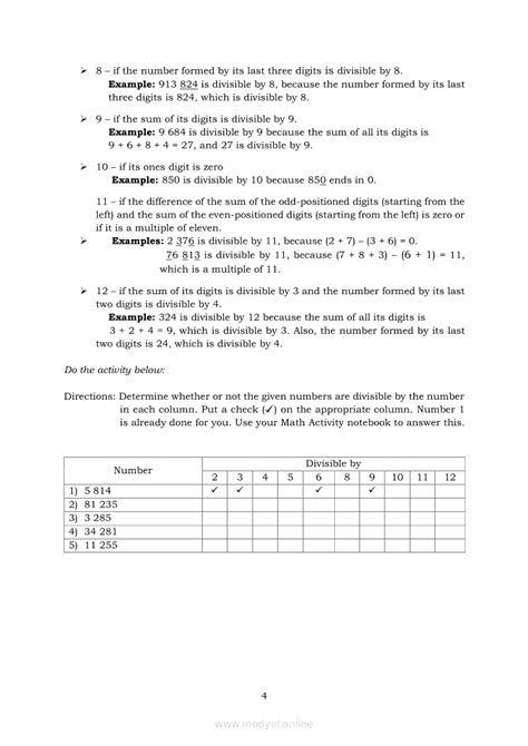 Factors Multiples And Divisibility Worksheets