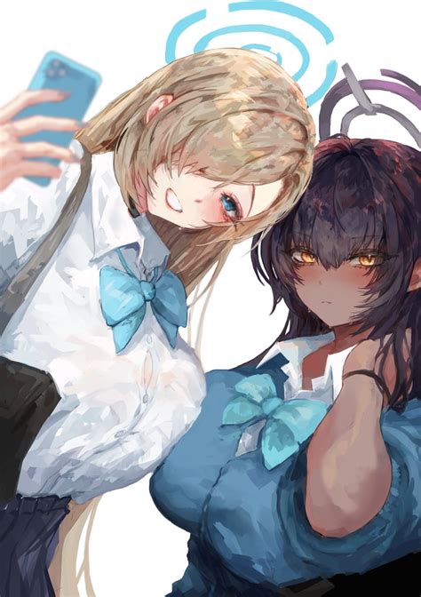 Asuna And Karin Blue Archive Drawn By Elwhy Danbooru