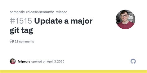 Update A Major Git Tag · Issue 1515 · Semantic Releasesemantic
