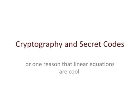 PPT Cryptography And Secret Codes PowerPoint Presentation Free Download ID 5569766