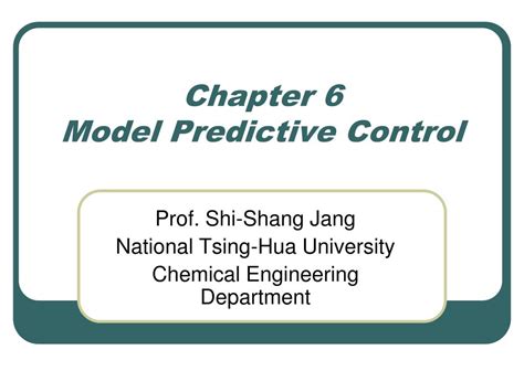 ppt chapter 6 model predictive control powerpoint presentation free