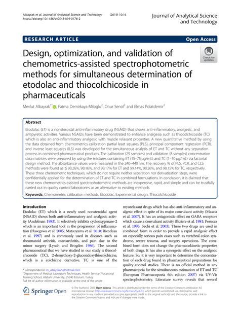Pdf Design Optimization And Validation Of Chemometrics Assisted Spectrophotometric Methods