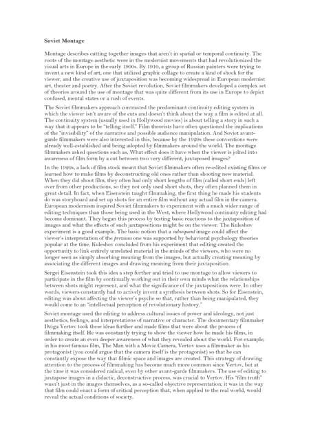 Soviet Montage Docx