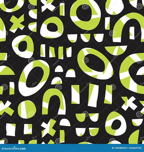 Contemporary Geometric Shapes Seamless Vector Pattern Modern Abstract