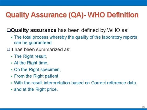 Quality Assurance In The Clinical Laboratory Why Do