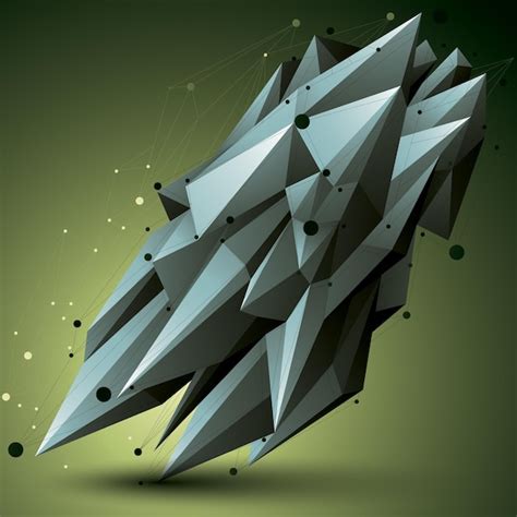 Premium Vector Spatial Technological Contrast Shape Polygonal Wireframe Object