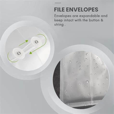 12 Pack Clear Plastic Envelopes Poly Envelopes Expandable Files Document Folders With Button