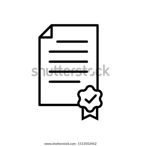 Certificate Document Icon Vector Illustration Logo เวกเตอร์สต็อก ปลอด
