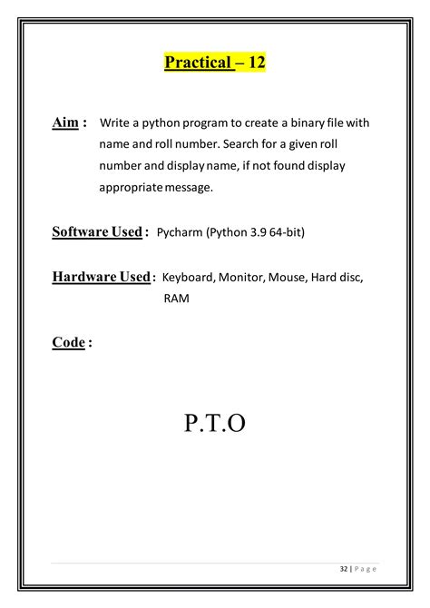 Computer Science Practical File Class Xii Docx