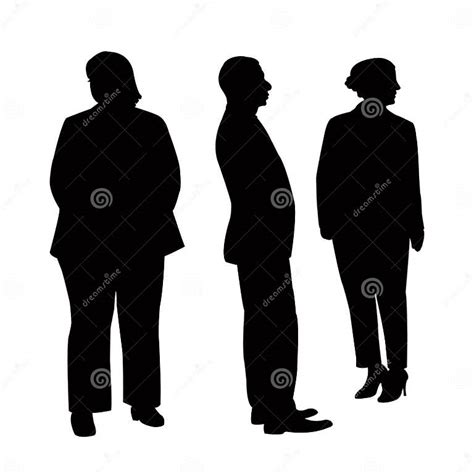 Three People Body Silhouette Vector Stock Vector Illustration Of