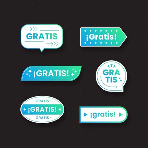 Free Vector Gradient Gratis Label Collection
