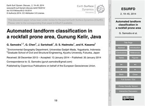 Pdf Automated Landform Classiﬁcation In Dokumentips
