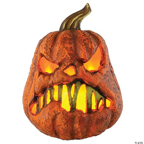 8 Rotten Flaming Pumpkin™ With Timer Style B Halloween Decoration