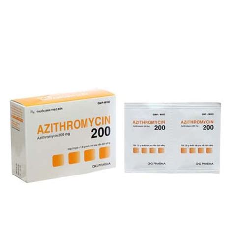 Thuốc Kháng Sinh Azithromycin 200mg Dhg Hộp 24 Gói X 15g Medigo