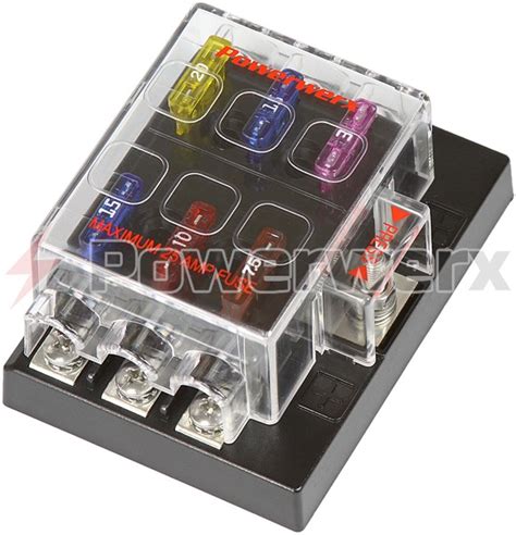 Powerwerx 6 Circuit Atc Ato Blade Fuse Block With Cover Powerwerx
