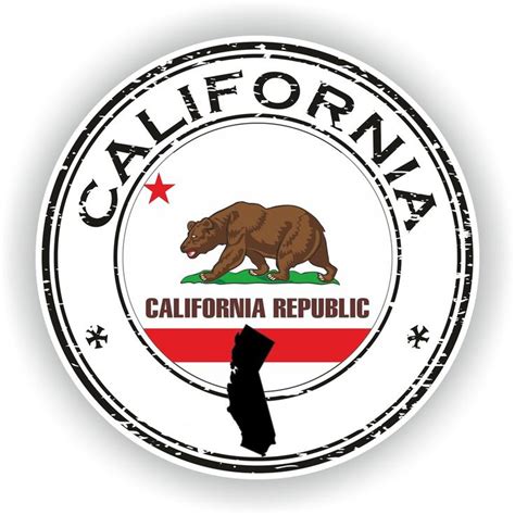 California Seal Sticker Round Flag For Laptop Book Fridge Gu Inspire