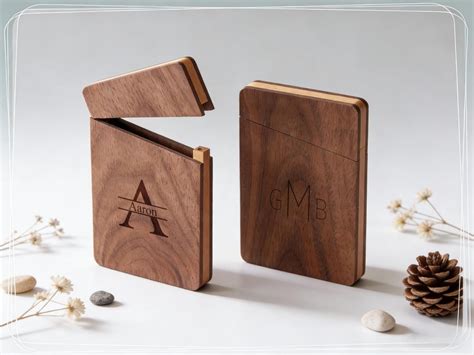 Personalized Wood Business Card Holder Engraved Corporate T Etsy