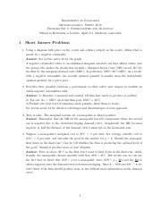 Problem Set Key Pdf Department Of Economics Microeconomics Spring Problem Set