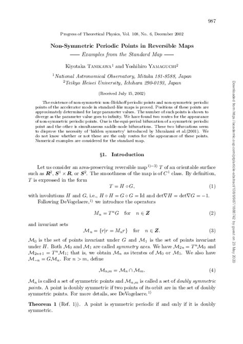Pdf Non Symmetric Periodic Points In Reversible Maps Examples From