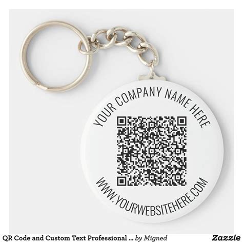 Qr Code And Custom Text Professional Personalized Keychain Zazzle Personalized Keychain
