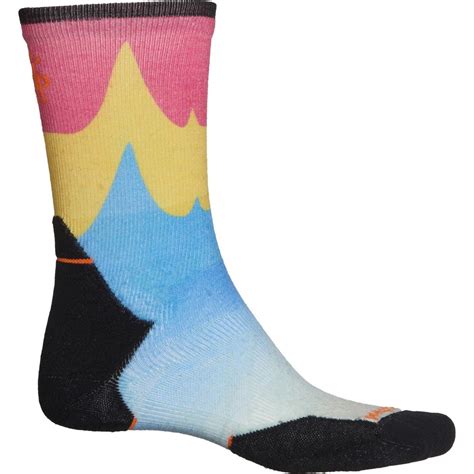 Smartwool Athlete Edition Run Print Socks Merino Wool Crew For Men And