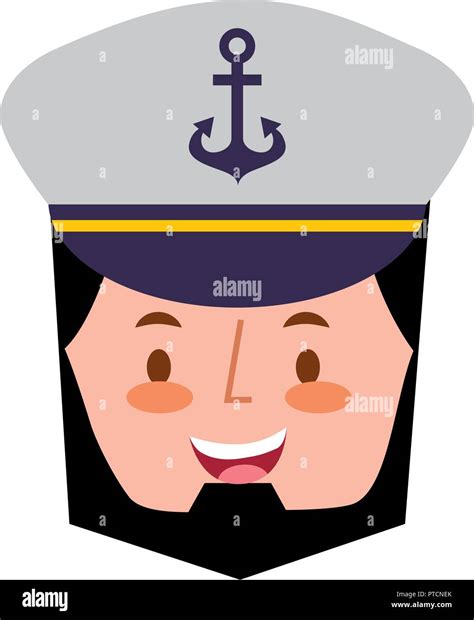 Captain Sailor Face Cartoon Portrait Stock Vector Image And Art Alamy