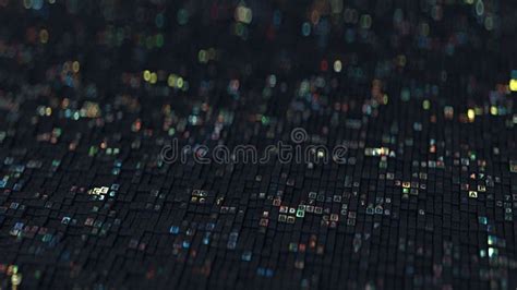 hexadecimal big data digital code 3d render illustration stock