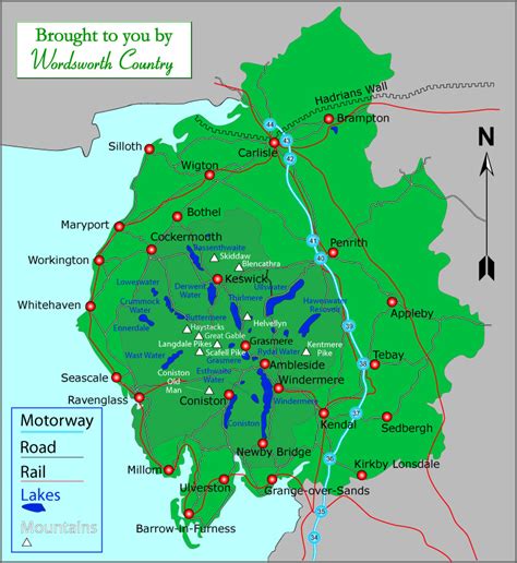 Lake District England Map