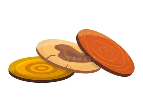Three Cartoon Tree Rings Cross Section Wood Texture And Different Age