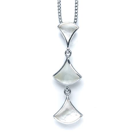Mother Of Pearl Mini Bella Nova Necklace In Sterling Silver