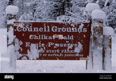 Sign For The Chilkat Bald Eagle Preserve Entrance Sign For The Bald