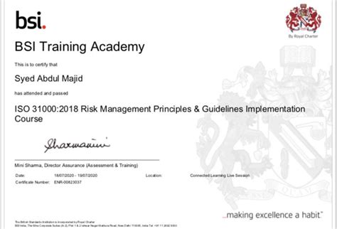 Syed Abdul Majid Asq Cmq Oe Cssyb Cssgb Cssbb Irca La On Linkedin Iso 3100 2018 Risk