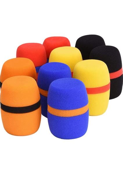 Steldalar 10 Adet Kulaklık Ön Cam Kalınlaşmış Ktv El Toz Geçirmez Yumuşak Sünger Mikrofon Kapağı