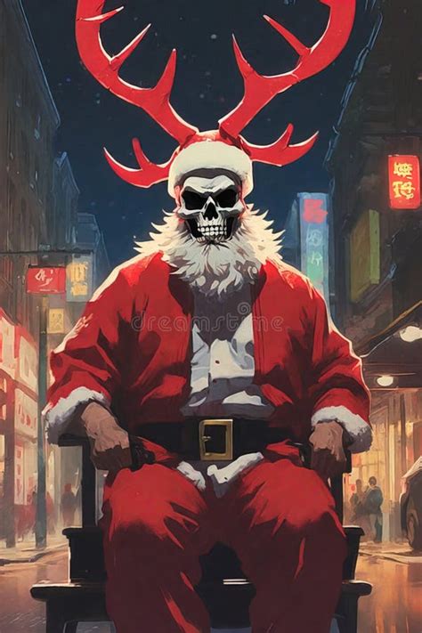 Bad Santa Merry Christmas And Happy New Year Stock Illustration