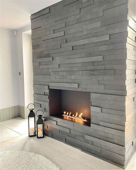 Linear Gas Fireplace Fireplace Tile Surround Fireplace Surrounds Modern Fireplace