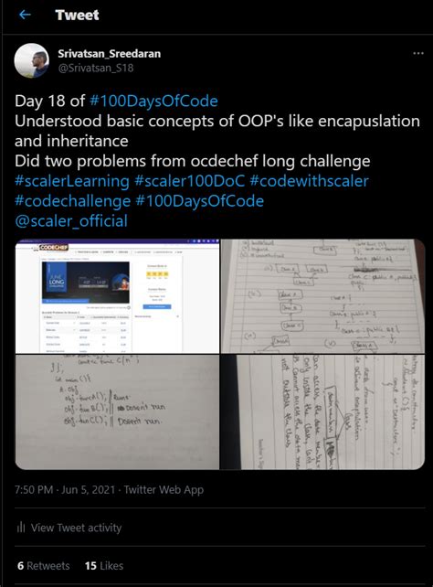100 Days Of Code Challenge With Scaler By Srivatsan Sreedaran Medium