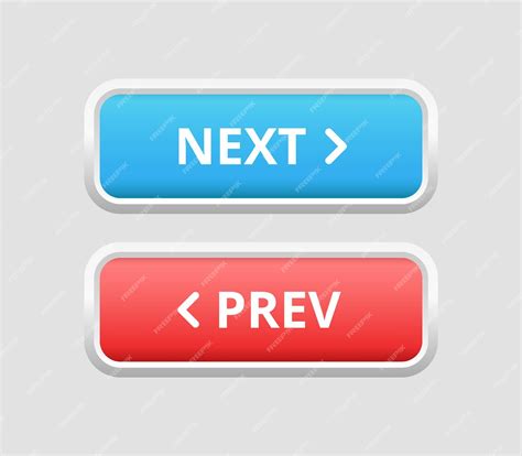 Premium Vector Set Of Rectangular Next And Previous Button In Blue