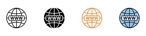 Global Internet Web Icons Set With World Map And Digital Connectivity