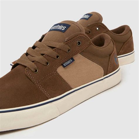 Mens Beige And Brown Etnies Barge Ls Trainers Schuh
