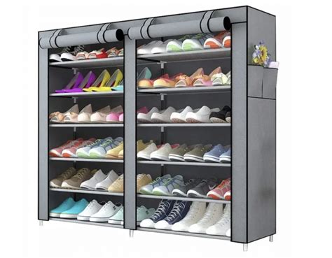 ᐉ Шафа органайзер на 2 секції Hcx T 2712 для зберігання речей та взуття тканинна Сірий 11256386