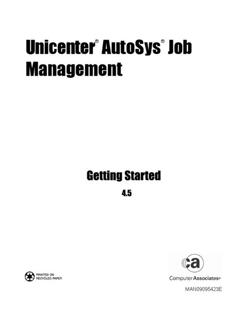 Autosys Job Management Getting Started Pdf Server Computing