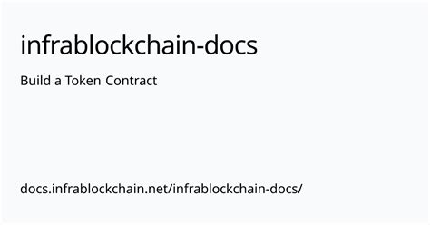 Build A Token Contract Infrablockchain Docs
