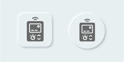 Thermostat Solid Icon In Neomorphic Design Style Temperature