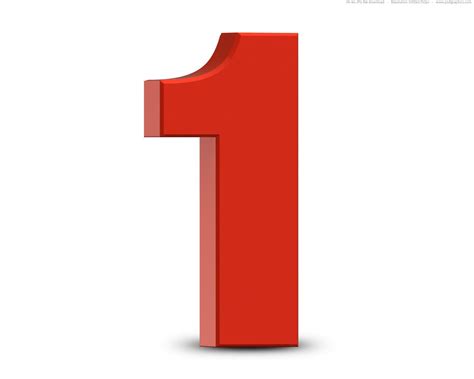 Color Red Number 1 Clip Art Library